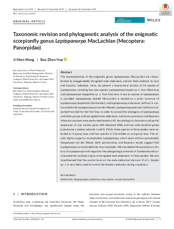 (PDF) Taxonomic revision and phylogenetic analysis of the sharpshooter ...