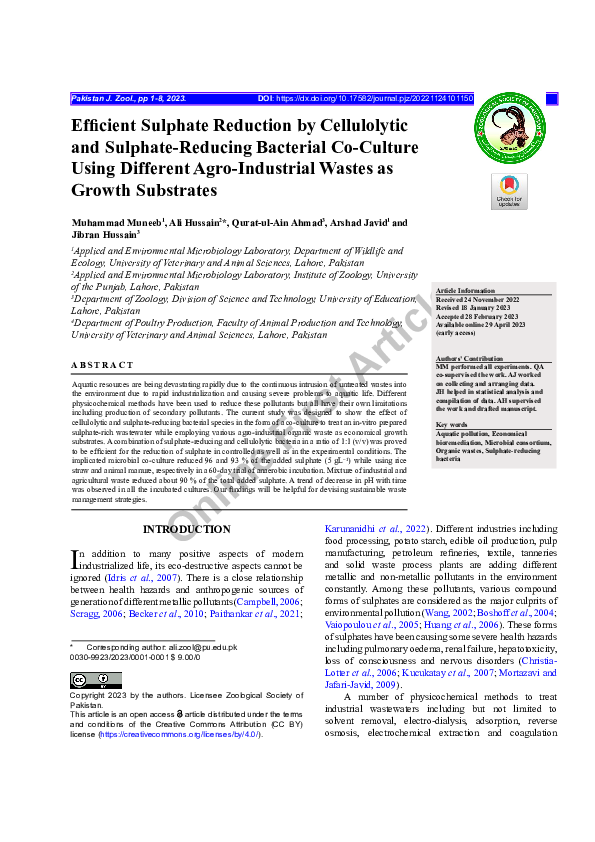 (PDF) Efficient Sulphate Reduction by Cellulolytic and Sulphate ...