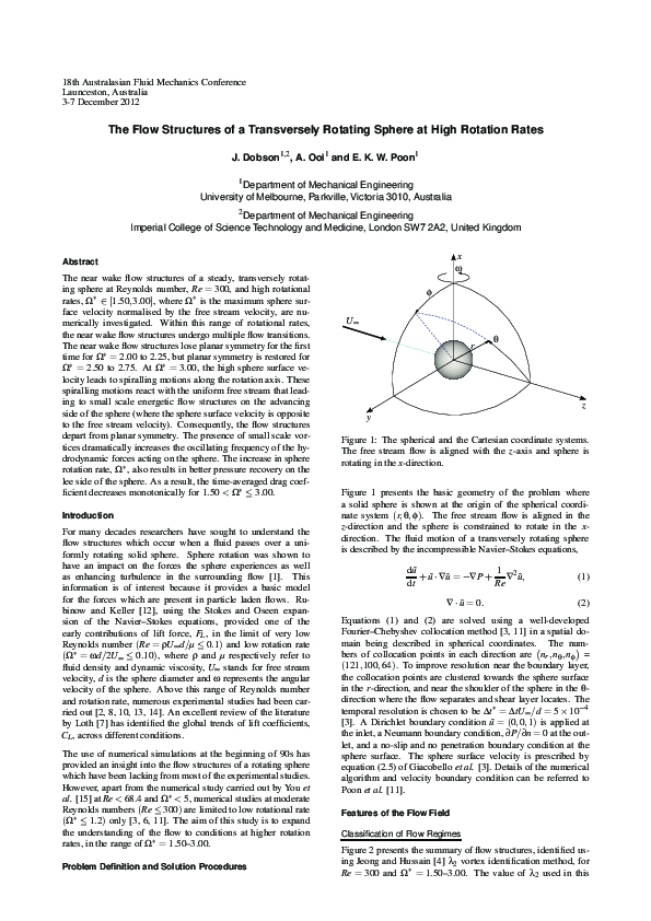 (PDF) The flow structures of a transversely rotating sphere at high ...