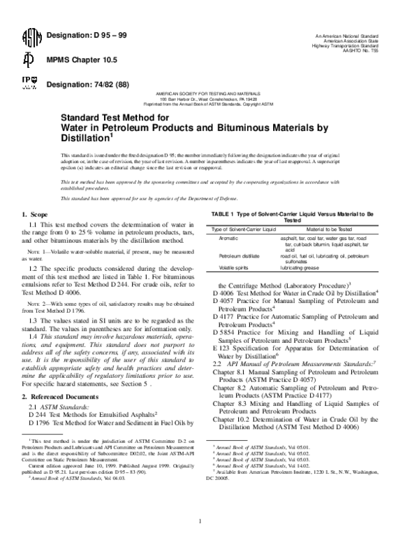 (PDF) Standard Test Method for Water in Petroleum Products and ...