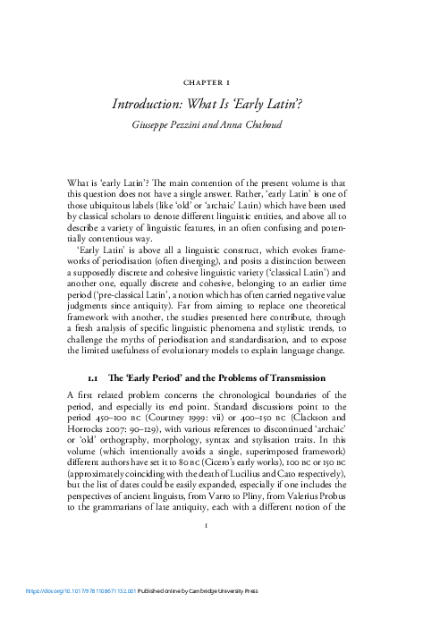 (PDF) What is Early Latin?