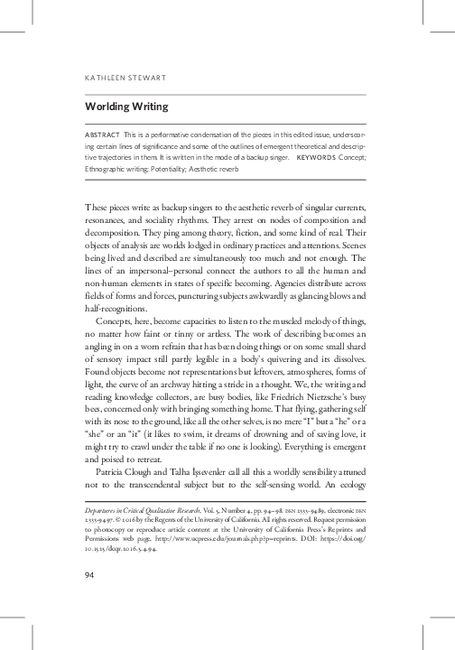 (PDF) Worlding Writing