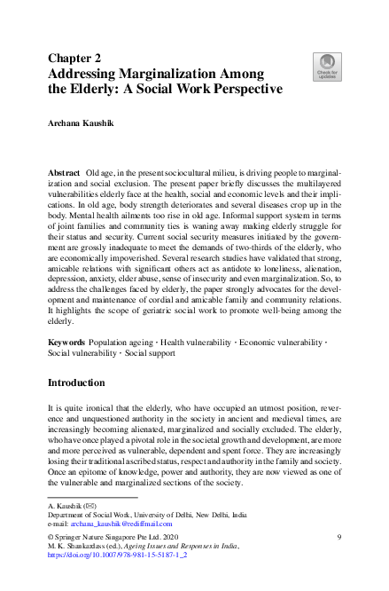 (PDF) Addressing Marginalization Among the Elderly: A Social Work ...