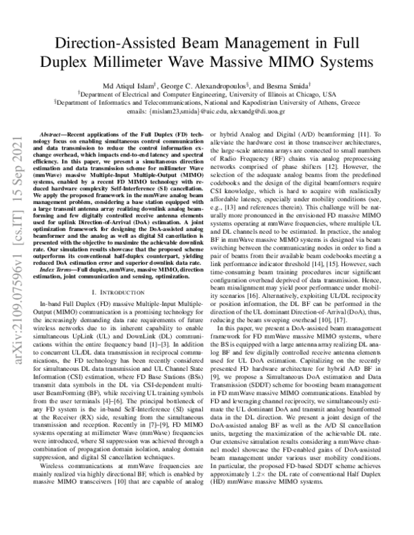 (PDF) Direction-Assisted Beam Management in Full Duplex Millimeter Wave ...
