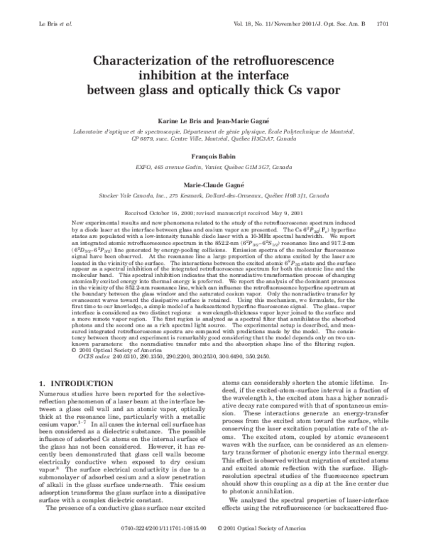 (PDF) Characterization of the retrofluorescence inhibition at the ...