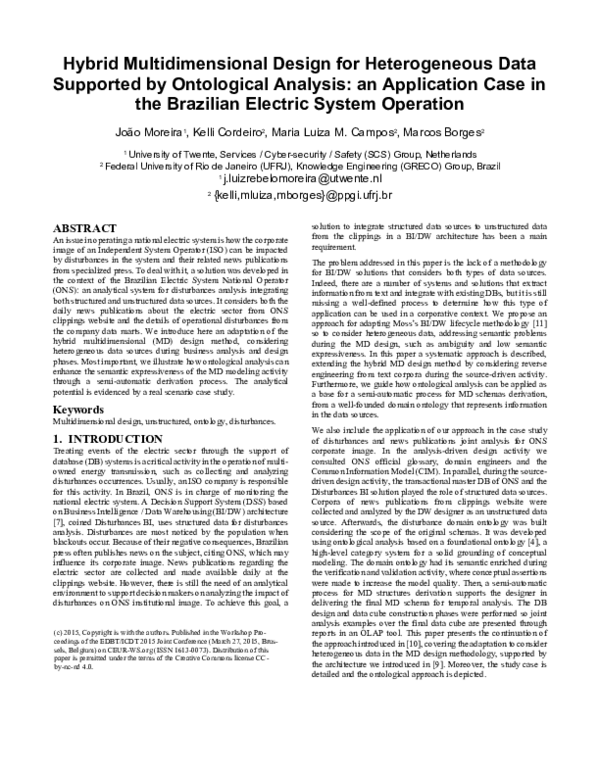 (PDF) Hybrid Multidimensional Design for Heterogeneous Data Supported ...