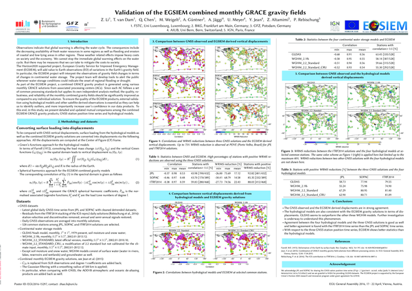 (PDF) Validation of the EGSIEM combined monthly GRACE gravity fields