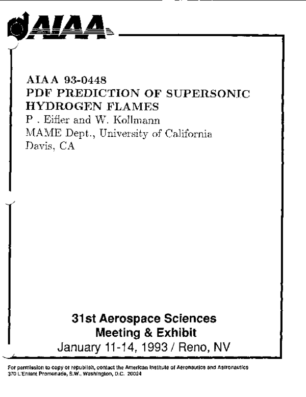 (PDF) Pdf prediction of supersonic hydrogen flames