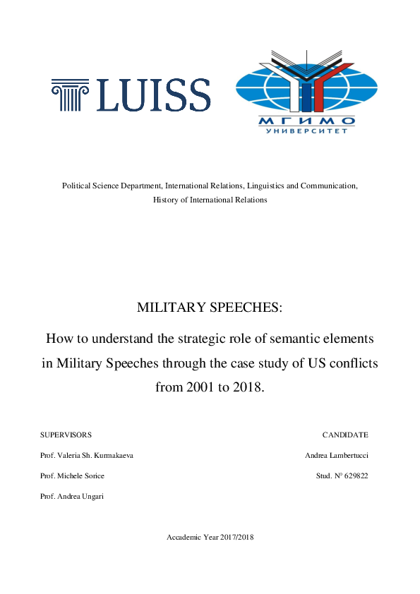 (PDF) Military speeches: how to understand the strategic role of ...
