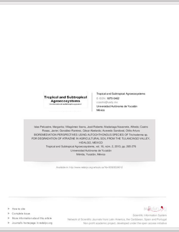 Pdf Bioremediation Perspectives Using Autochthonous Species Of Trichoderma Sp For Degradation
