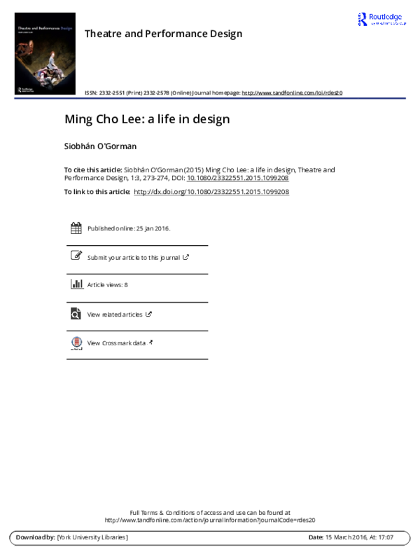 (PDF) Ming Cho Lee: a life in design