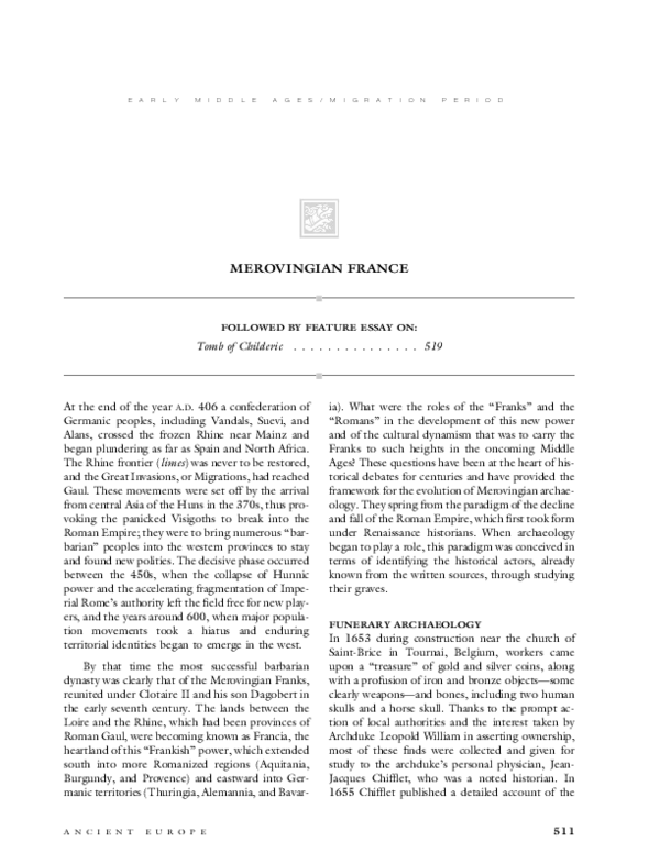 (PDF) Merovingian France, with Tomb of Childeric