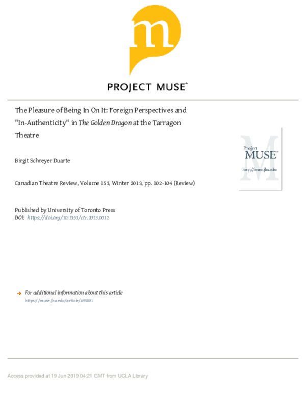 (PDF) The Pleasure of Being In On It: Foreign Perspectives and "In ...