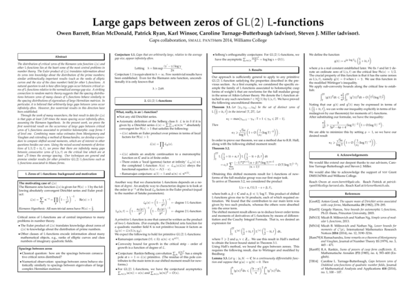 (PDF) Large gaps between zeros of GL (2) L-functions | Steven J. Miller ...