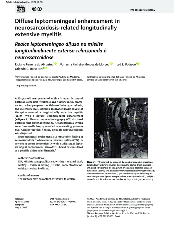 (PDF) Diffuse leptomeningeal enhancement in neurosarcoidosis-related ...