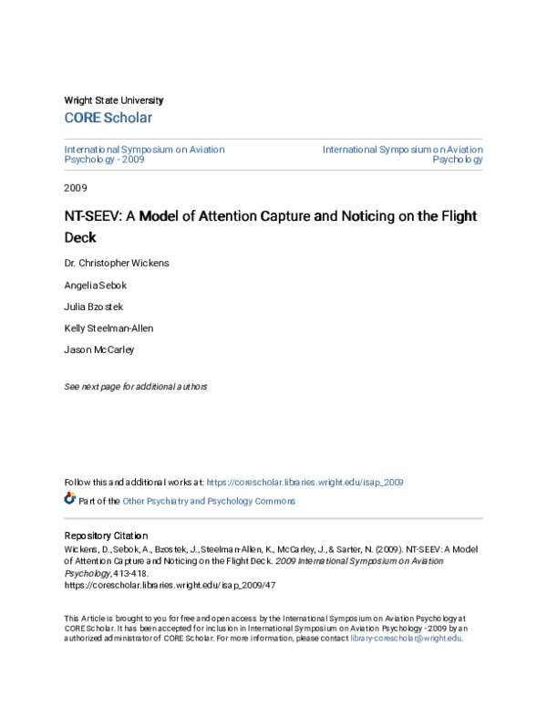 (PDF) NT-SEEV: A model of attention capture and noticing on the Flight Deck
