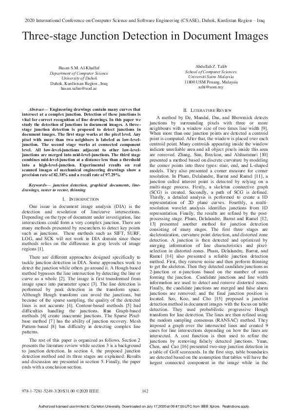 (PDF) Three-stage Junction Detection in Document Images