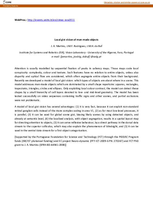 (PDF) Fast Local Gist Vision for Man-Made Objects