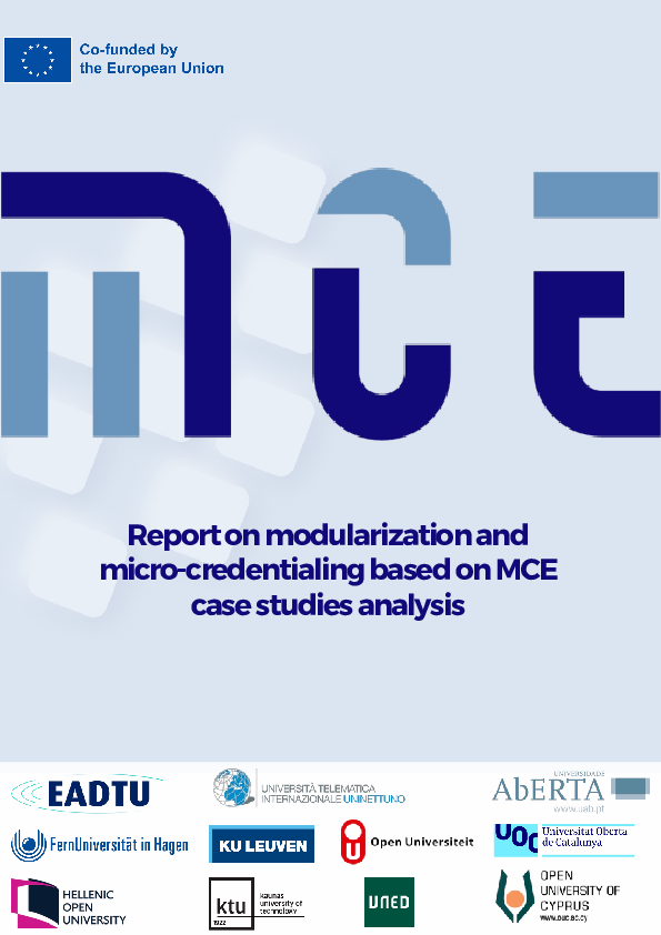 (PDF) Report on modularization and micro-credentialing based on MCE ...