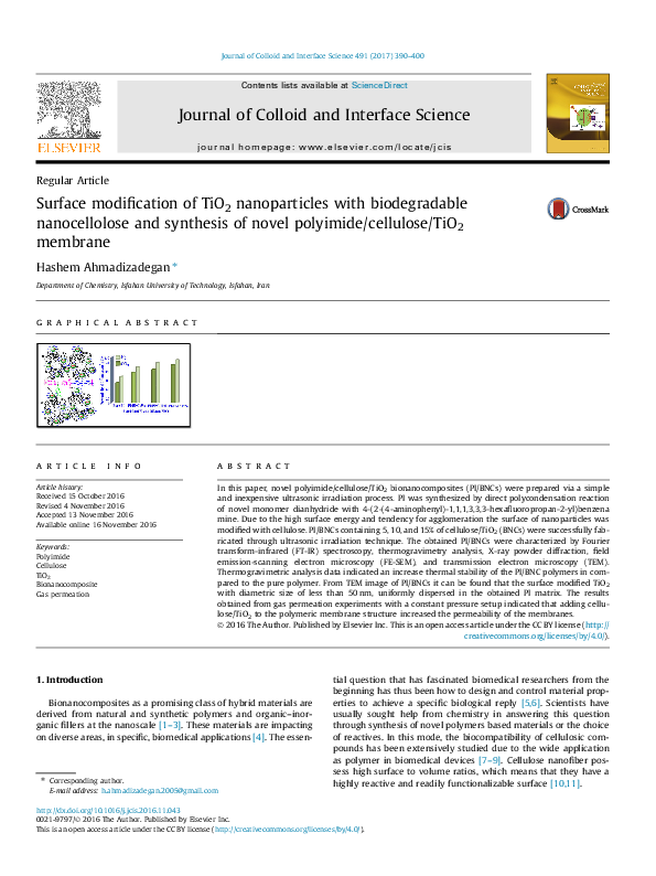 (PDF) Surface modification of TiO2 nanoparticles with AHAPS aminosilane ...