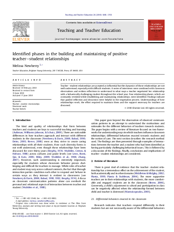 (PDF) Identified phases in the building and maintaining of positive ...