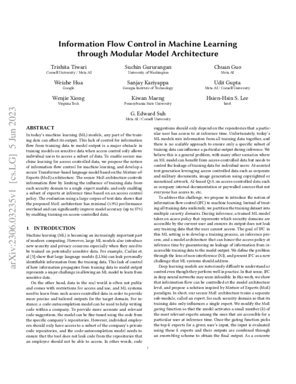 (PDF) Information Flow Control in Machine Learning through Modular ...