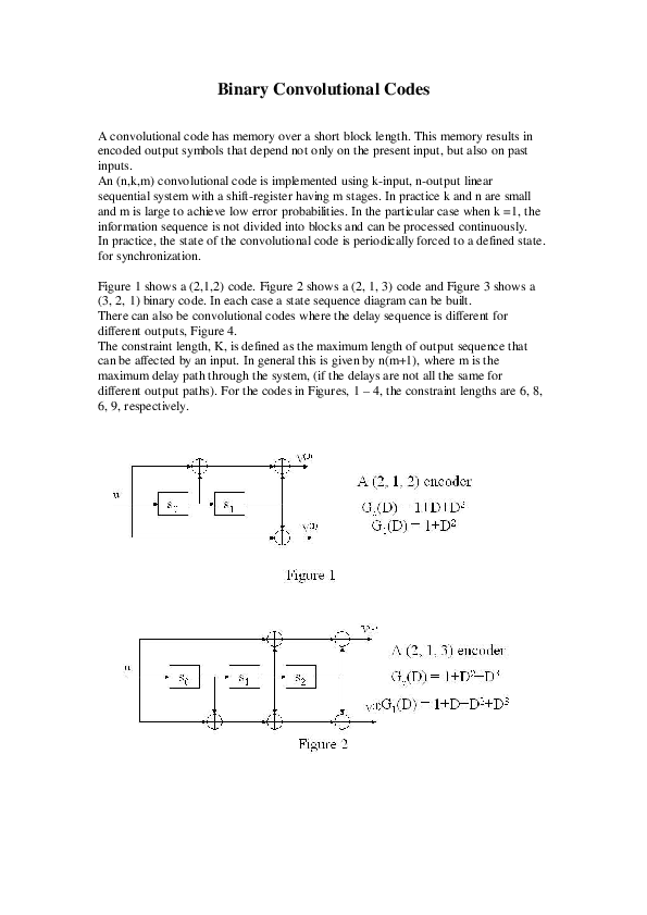 (PDF) Binary Convolutional Codes