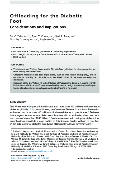 (PDF) Offloading for the Diabetic Foot