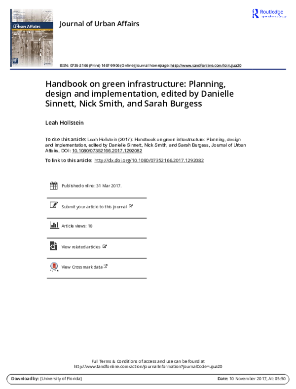 (PDF) Handbook on green infrastructure: Planning, design and ...