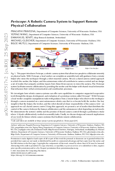 (PDF) Periscope: A Robotic Camera System to Support Remote Physical ...