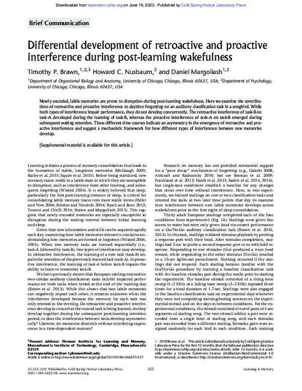 (PDF) Differential development of retroactive and proactive ...
