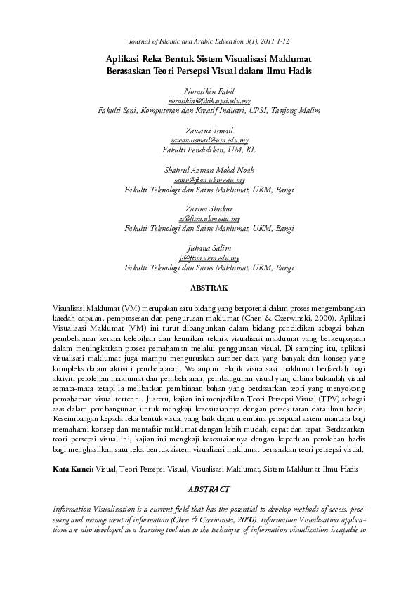 (PDF) Aplikasi reka bentuk sistem visualisasi maklumat berasaskan teori persepsi visual dalam ...