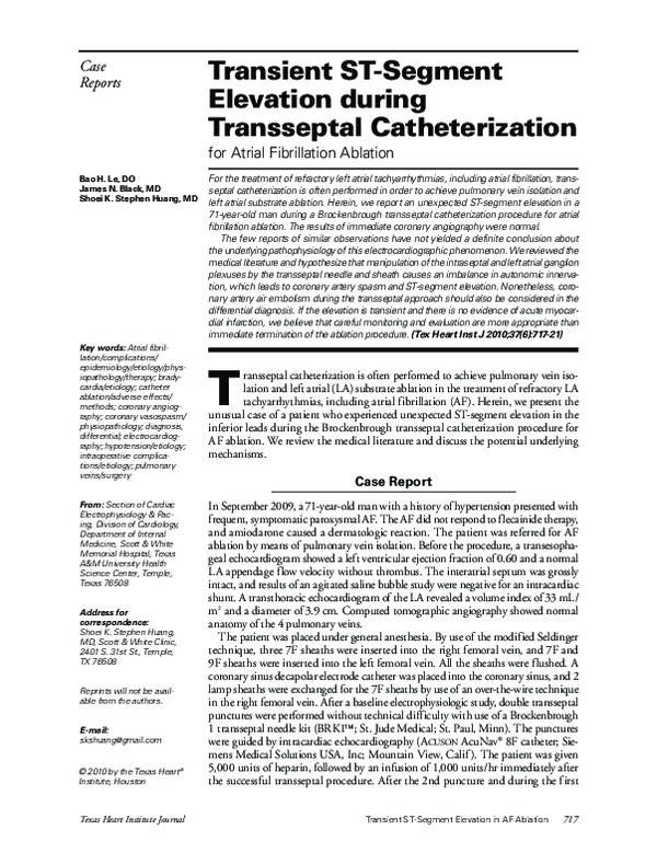 (PDF) Transient ST-segment elevation during transseptal catheterization ...