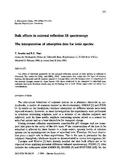 (PDF) Bulk effects in external reflection IR spectroscopy