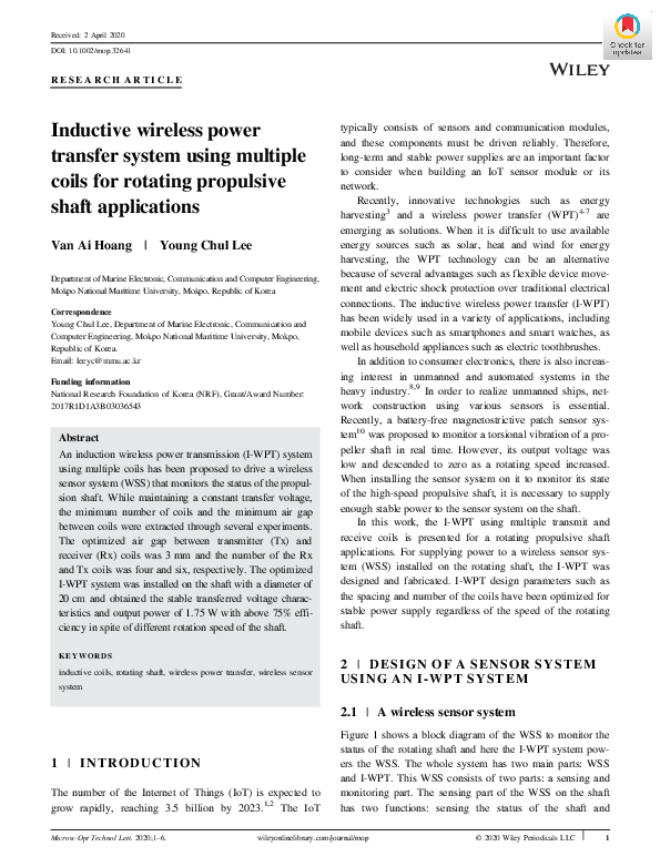 Pdf Inductive Wireless Power Transfer System Using Multiple Coils For