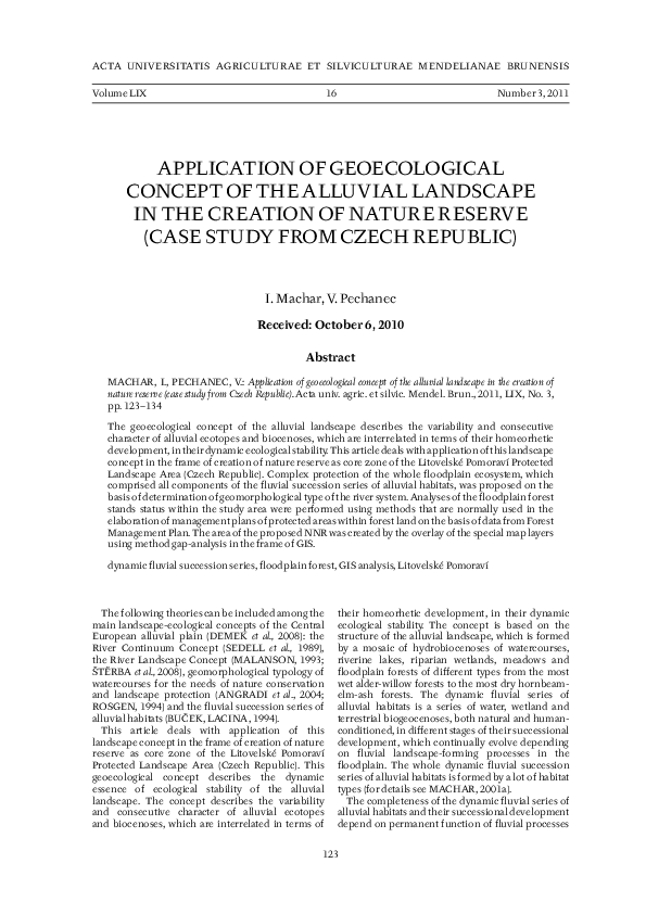 (PDF) Application of geoecological concept of the alluvial landscape in ...