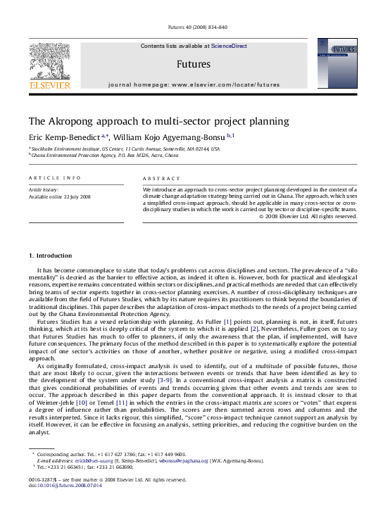 (PDF) The Akropong approach to multi-sector project planning
