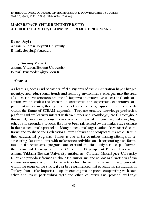 (PDF) Makerspace Children University: A Curriculum Development Project ...