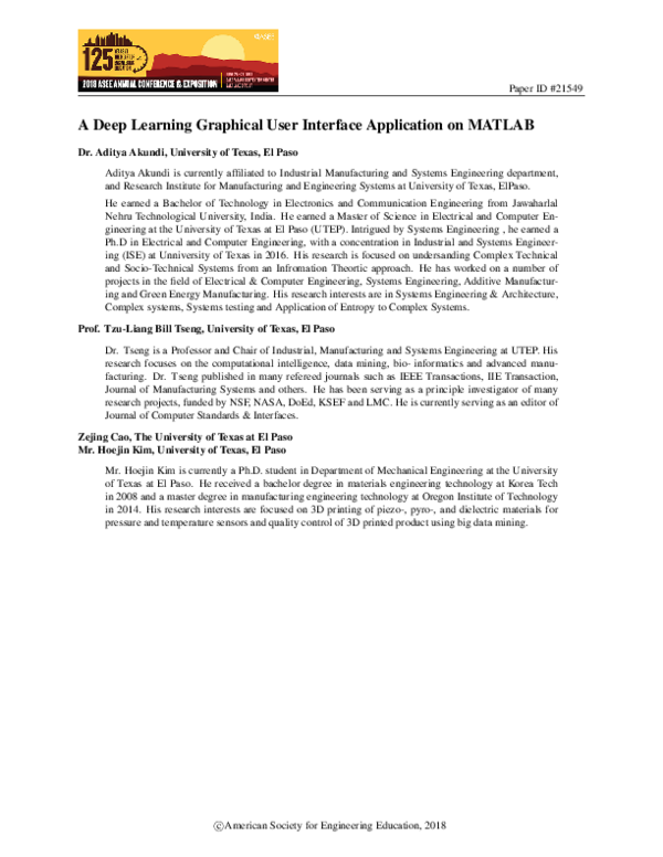 (PDF) A Deep Learning Graphical User Interface Application on MATLAB