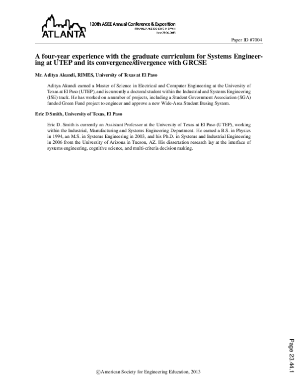 (PDF) A four-year experience with the graduate curriculum for Systems ...