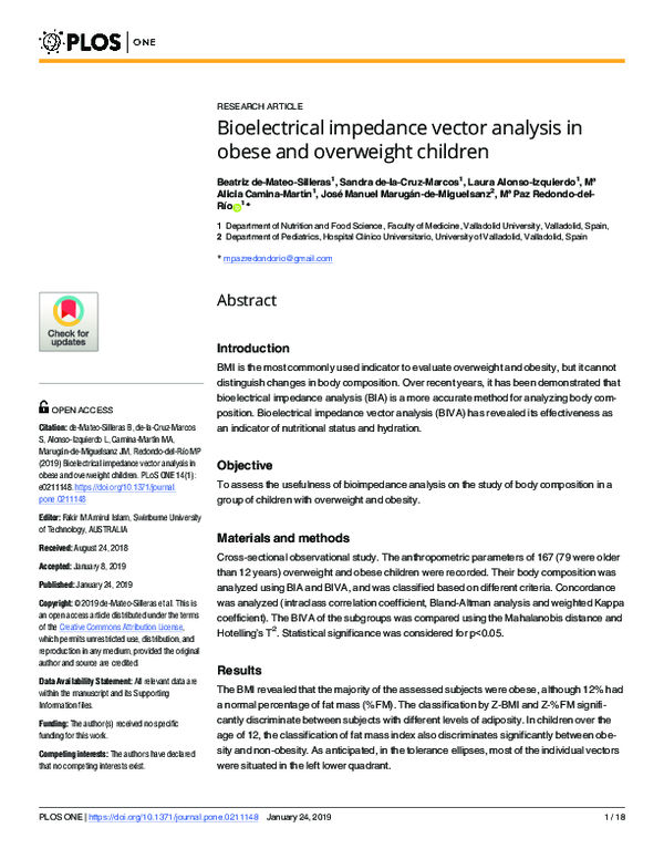 (PDF) Bioelectrical impedance vector analysis in obese and overweight ...