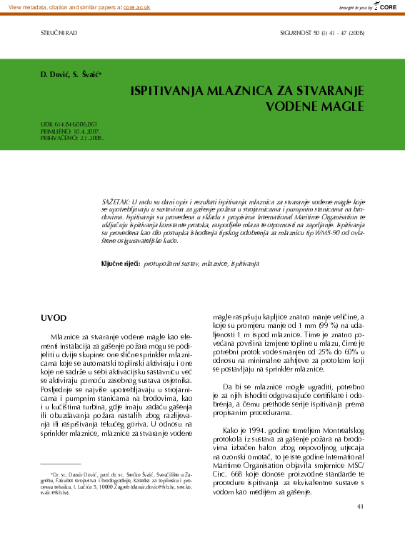 (PDF) Water mist nozzles testing