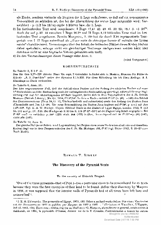 (PDF) The Discovery of the Pyramid Texts