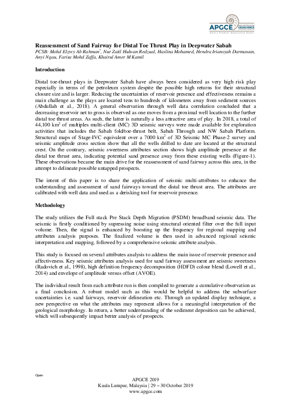 (PDF) Reassessment of Sand Fairway for Distal Toe Thrust Play in ...