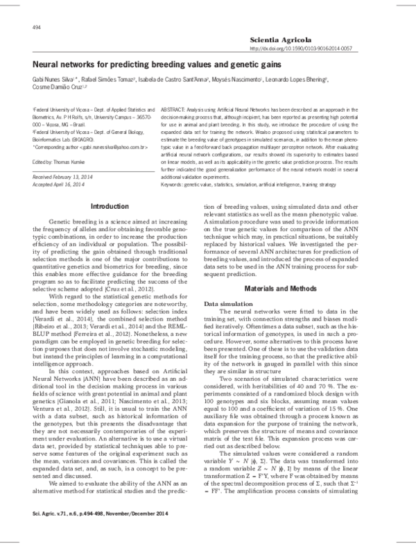 (PDF) Neural networks for predicting breeding values and genetic gains | Gabi Silva - Academia.edu