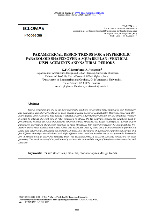 (PDF) Parametrical Design Trends for a Hyperbolic Paraboloid Shaped ...