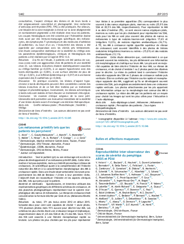 (PDF) Reproductibilité inter-observateur des scores de sévérité du ...