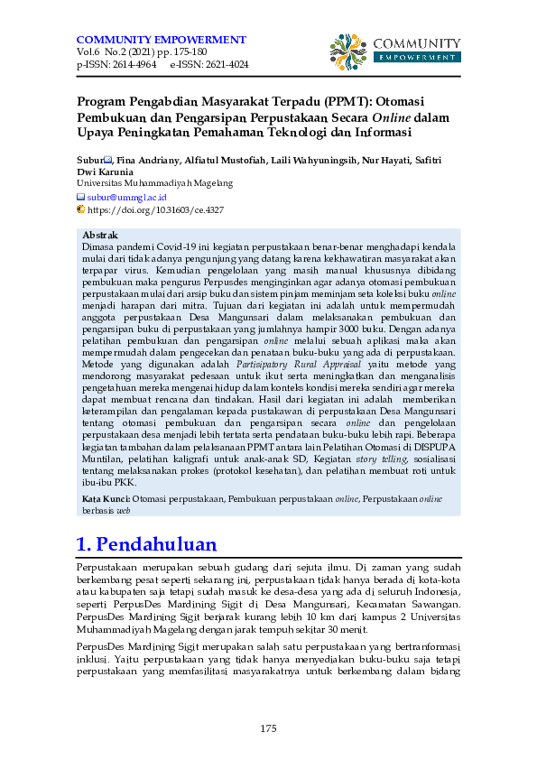 (PDF) Program Pengabdian Masyarakat Terpadu (PPMT): Otomasi Pembukuan dan Pengarsipan ...