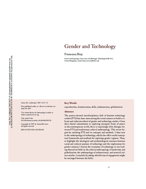 (PDF) Gender and Technology