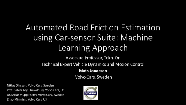 Pdf Automated Road Friction Estimation Using Car Sensor Suite Machinelearning Approach